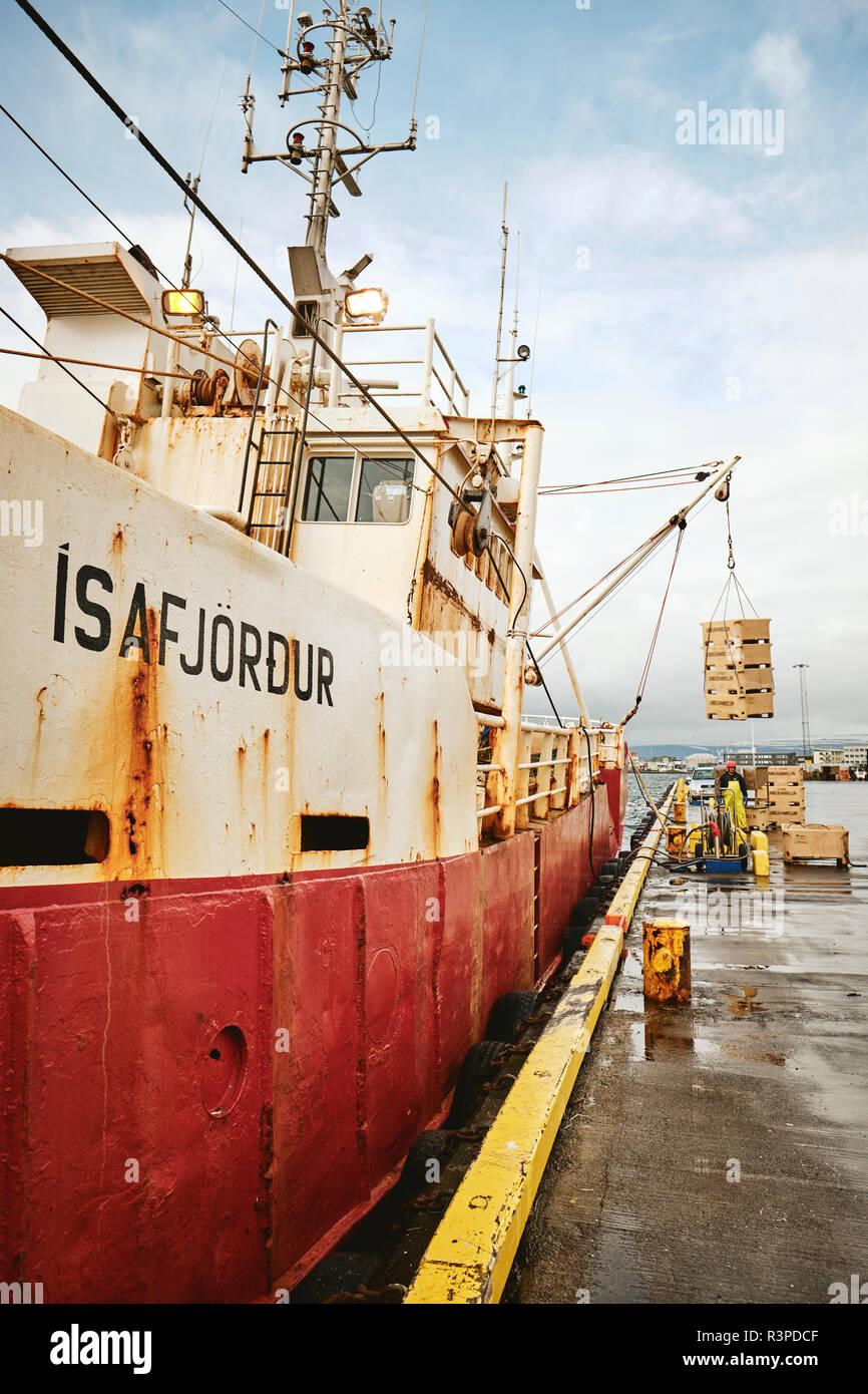 Fishing trawler landing catch in hi-res stock photography and images ...