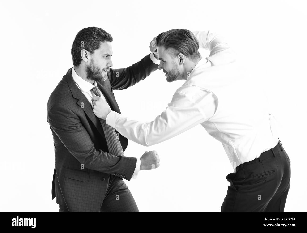 Boss and employee argue Black and White Stock Photos & Images - Alamy