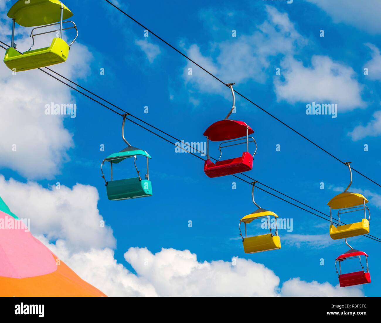 Colorful Rides and Attractions at a Local County Fair Stock Photo - Alamy