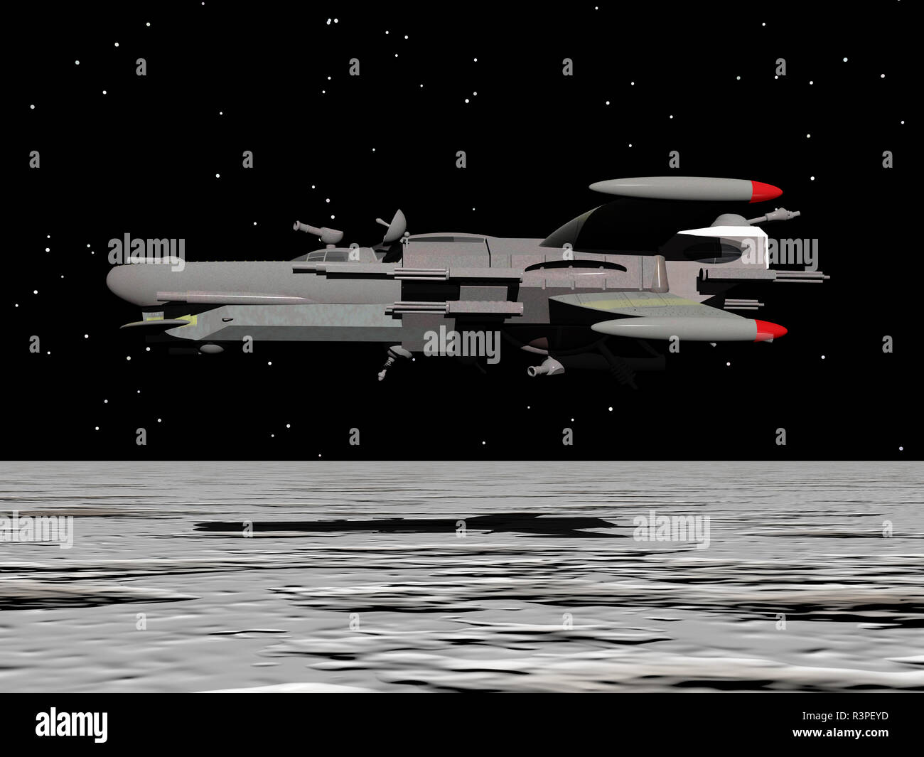 space ship on the moon Stock Photo - Alamy