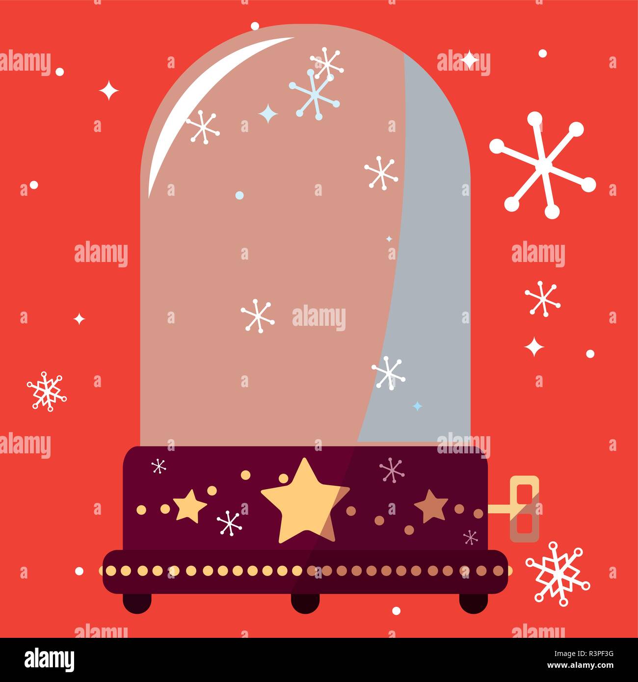 Christmas music box icon over red background, vector illustration Stock ...