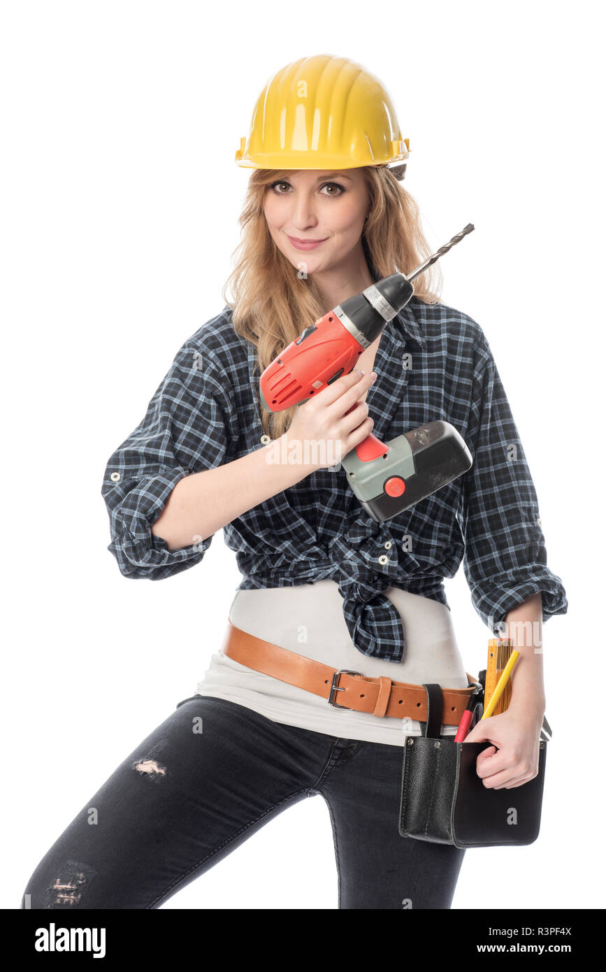 Woman apprentice craftsman Cut Out Stock Images & Pictures - Alamy