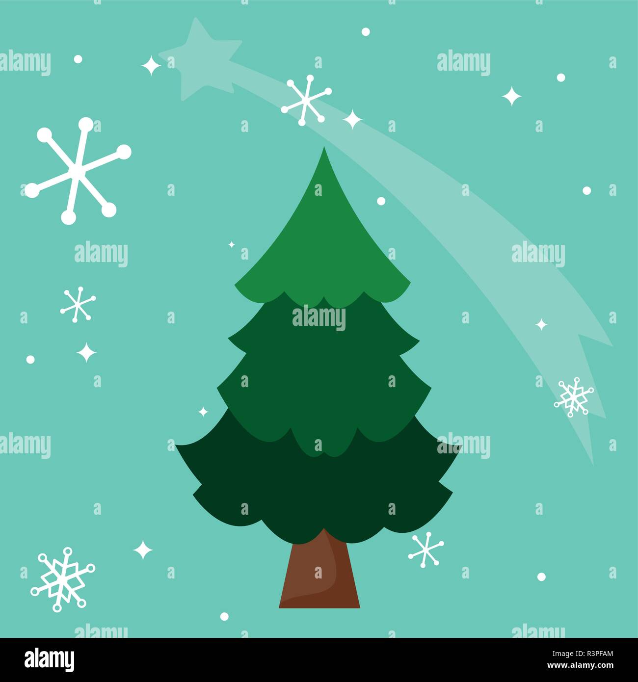 pine tree over blue background, vector illustration Stock Vector Image ...