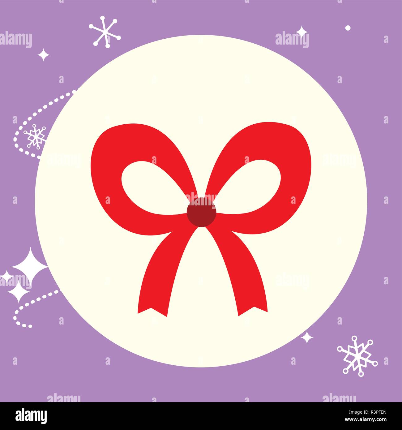decorative bow icon over purple background, vector illustration Stock ...