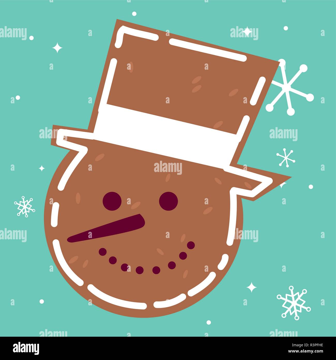 cartoon snowman icon over blue background, vector illustration Stock ...