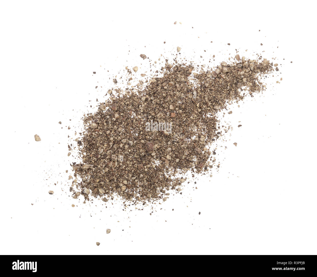 Ground black pepper isolated on white background. Top view Stock Photo ...