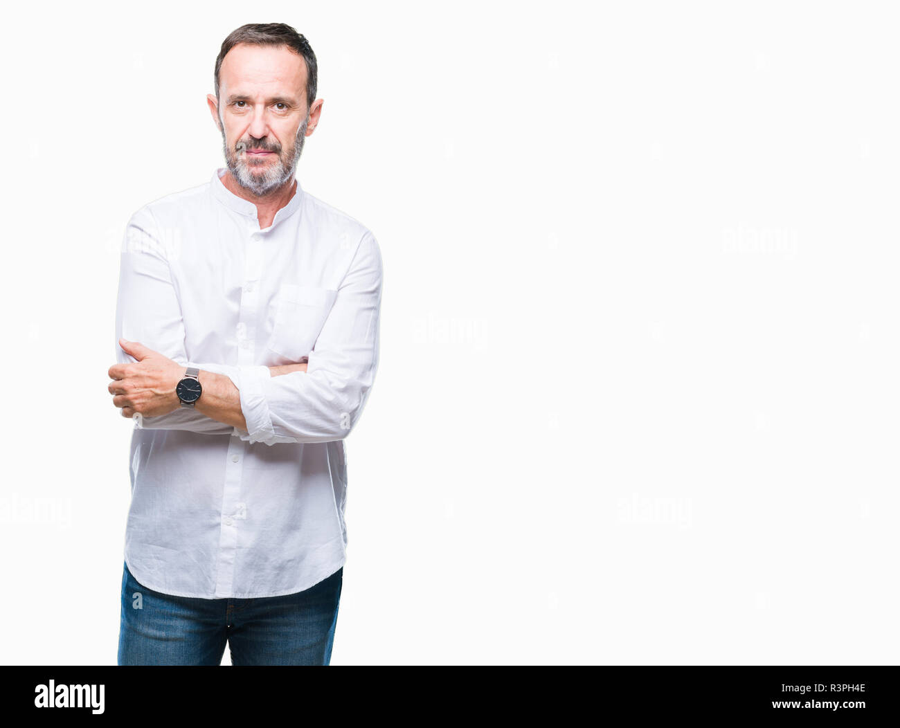 Angry mature man looking camera Cut Out Stock Images & Pictures - Alamy