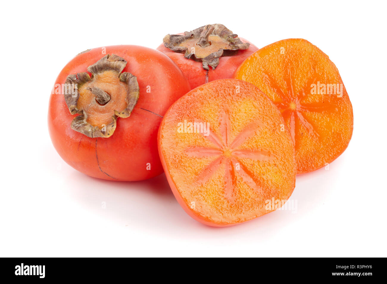 Persimmon fruit isolated on white background close-up Stock Photo - Alamy