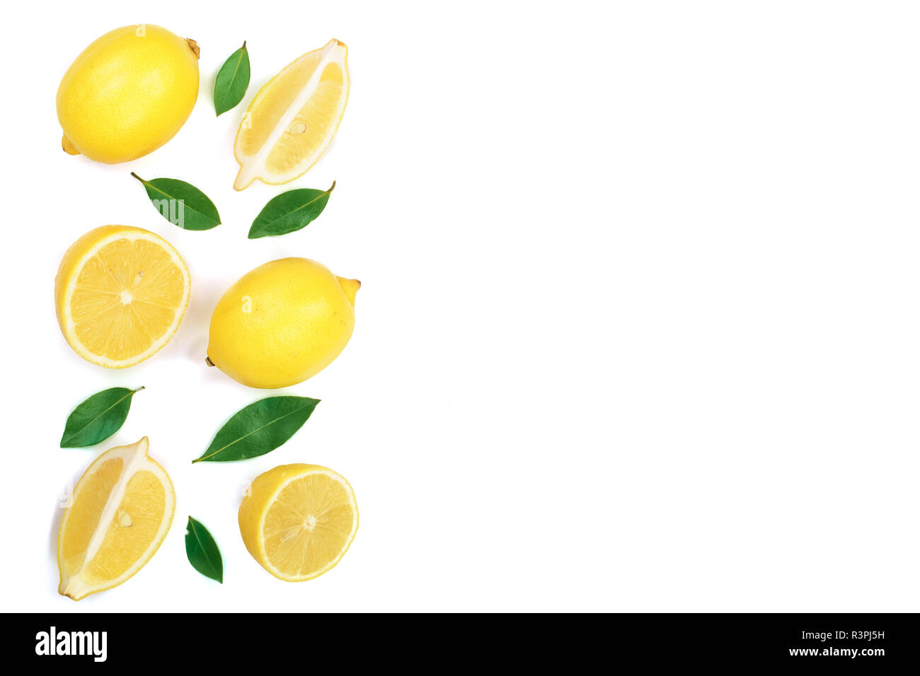 lemon isolated on white background with copy space for your text. Flat ...