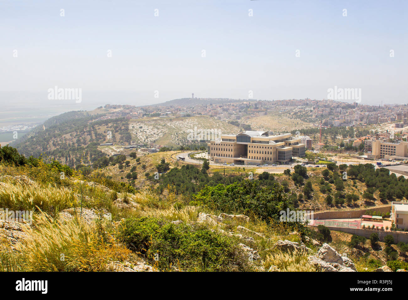 5 May 2018 A view of modern Nazareth in Israel from the mount Precipice ...