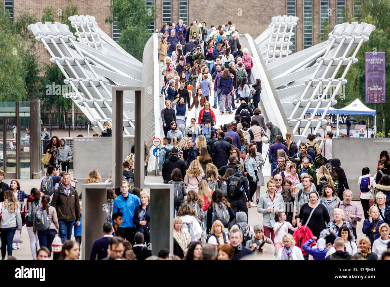 London England,UK,United Kingdom Great Britain,Millennium Bridge,steel ...