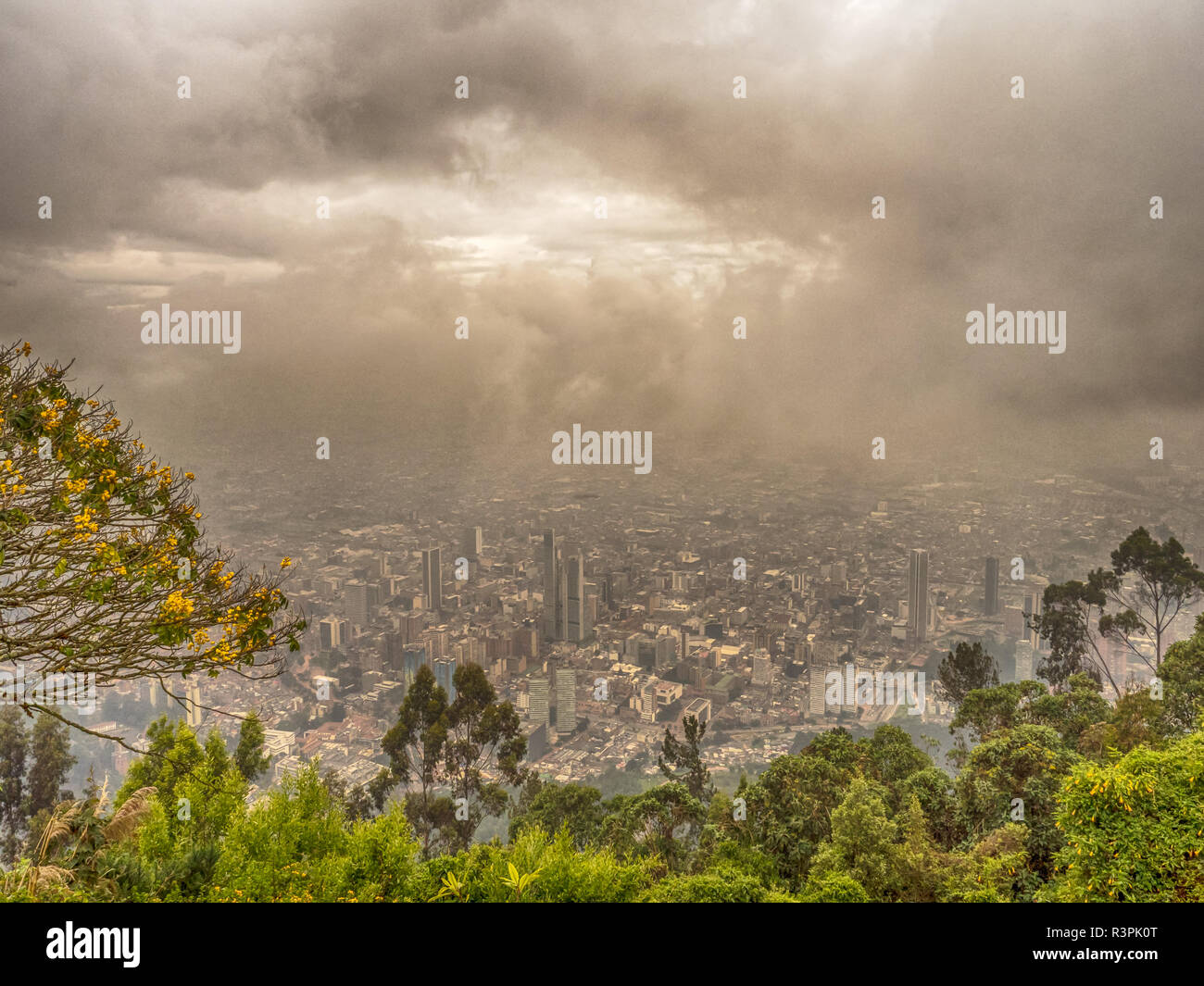 Bogota, Colombia - September 13, 2013: View for the center of Bogota ...