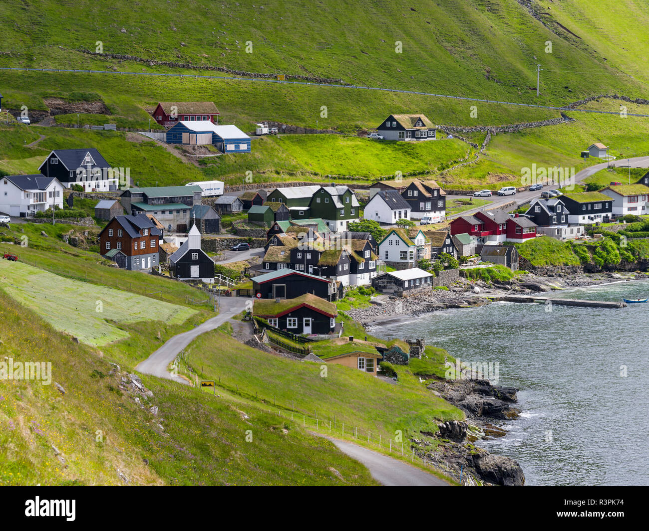 Bour (Boeur), A Traditional Village At Sorvagsfjordur. Island Vagar ...