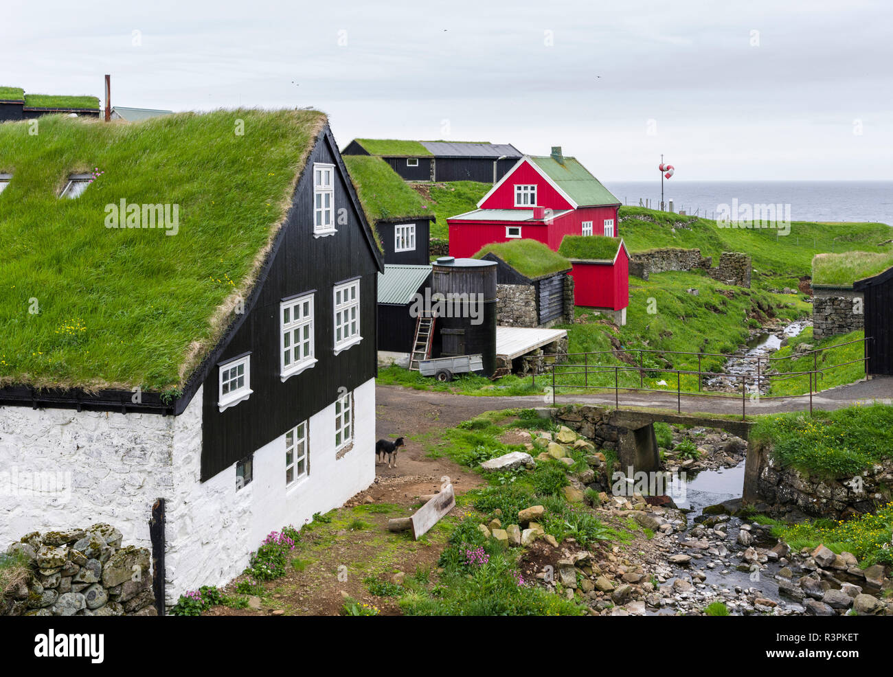 The Village On Island Mykines, Part Of The Faroe Islands In The North ...