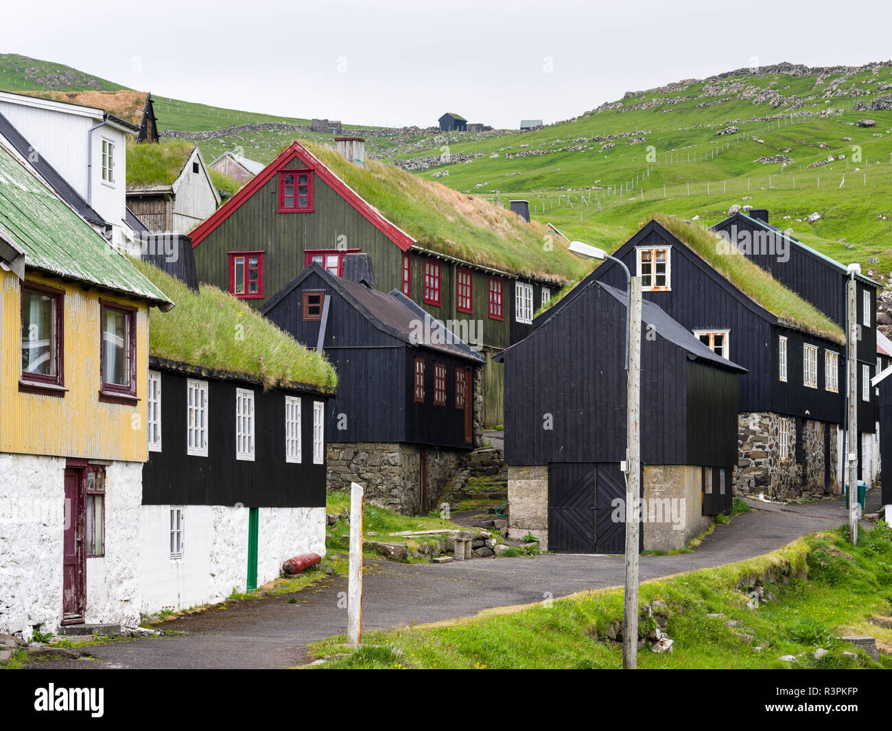 The Village On Island Mykines, Part Of The Faroe Islands In The North ...