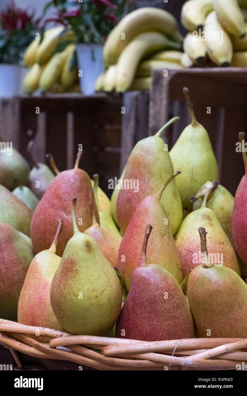 Variety Of Pears On Sale In Baskets At Eataly High end Food Market In variety-of-pears-on-sale-in-baskets-at-eataly-high-end-food-market-in