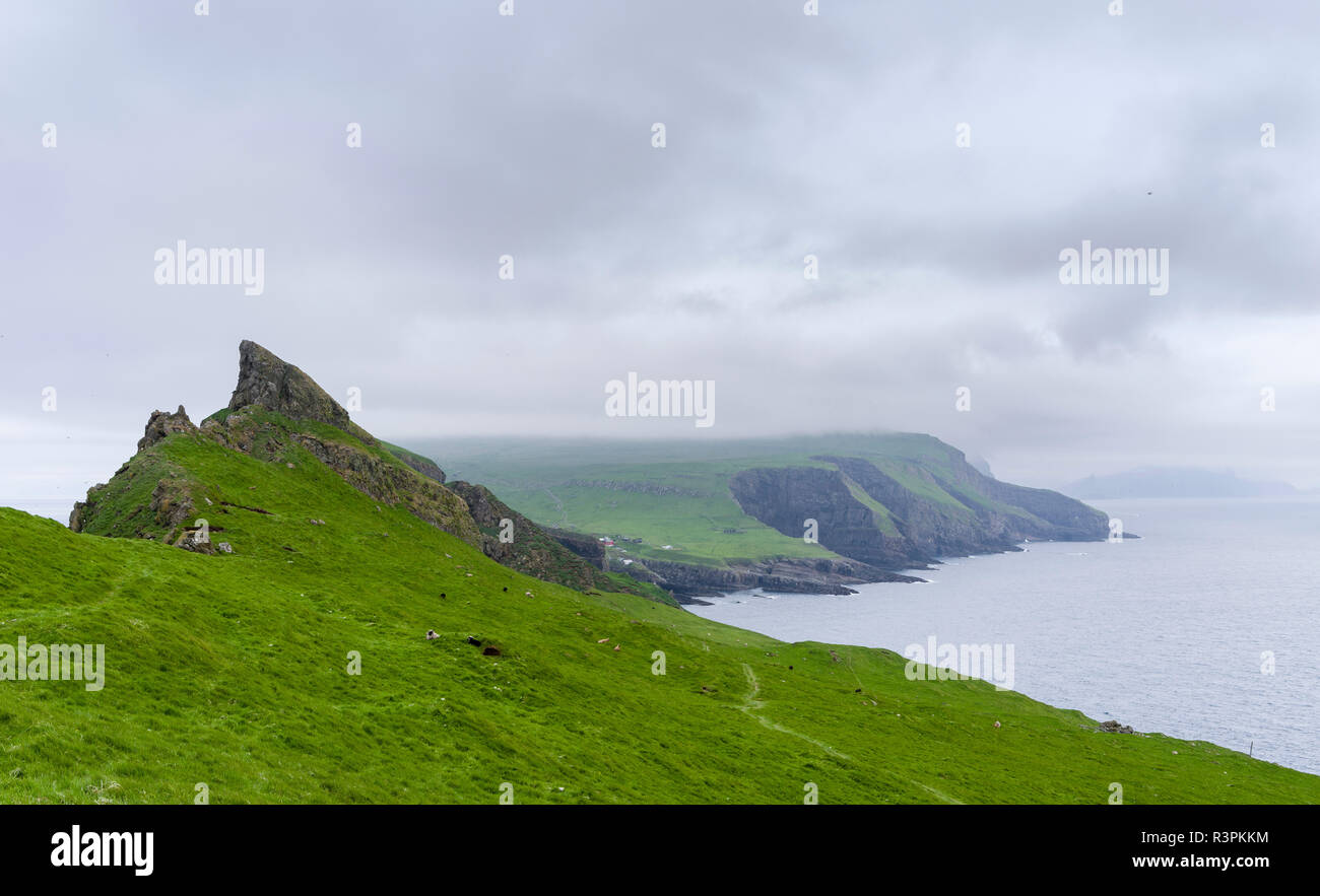 Island Mykines, Seen From Mykinesholmur, Part Of The Faroe Islands In ...