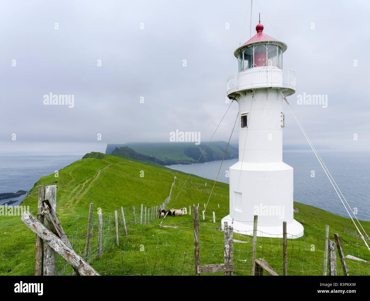 The Lighthouse On Mykinesholmur. Island Mykines, Part Of The Faroe ...