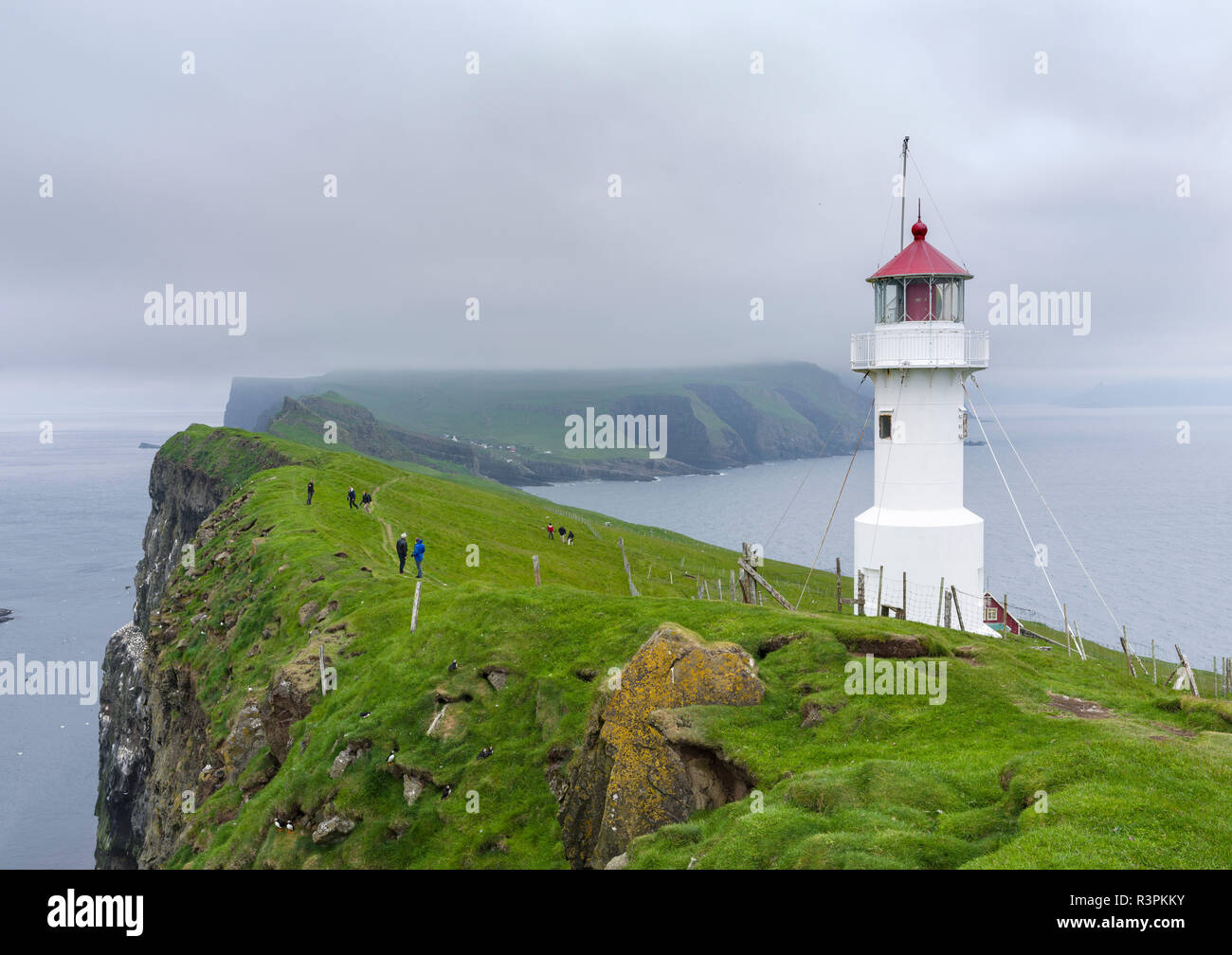 The Lighthouse On Mykinesholmur. Island Mykines, Part Of The Faroe ...