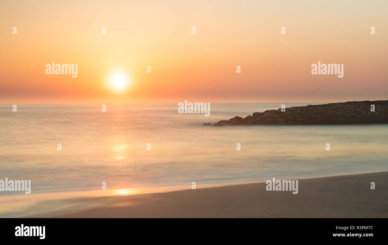 Landscape of Furadouro beach, Portugal at sunset Stock Photo - Alamy