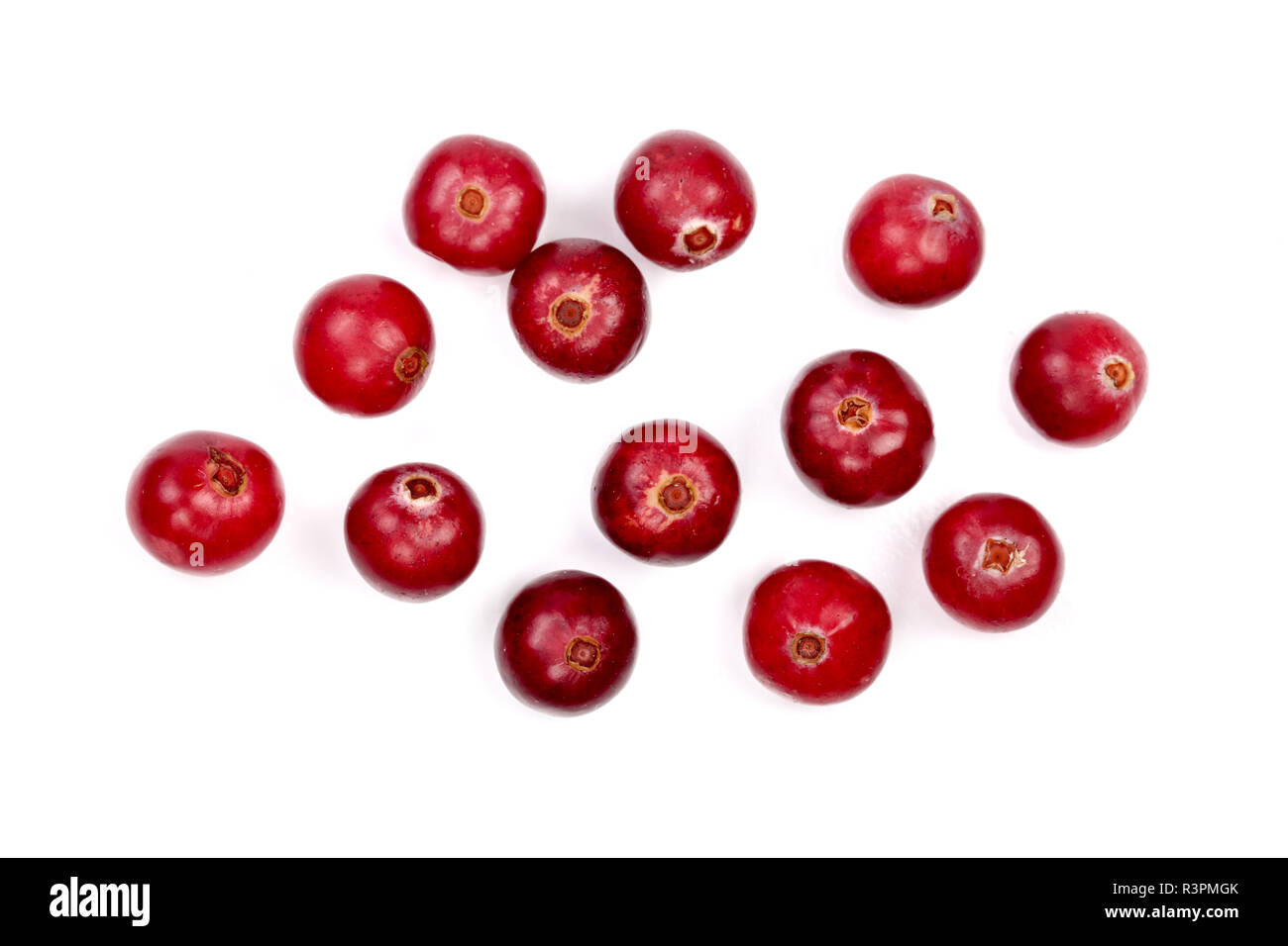 Cranberry isolated on white background closeup top view Stock Photo - Alamy