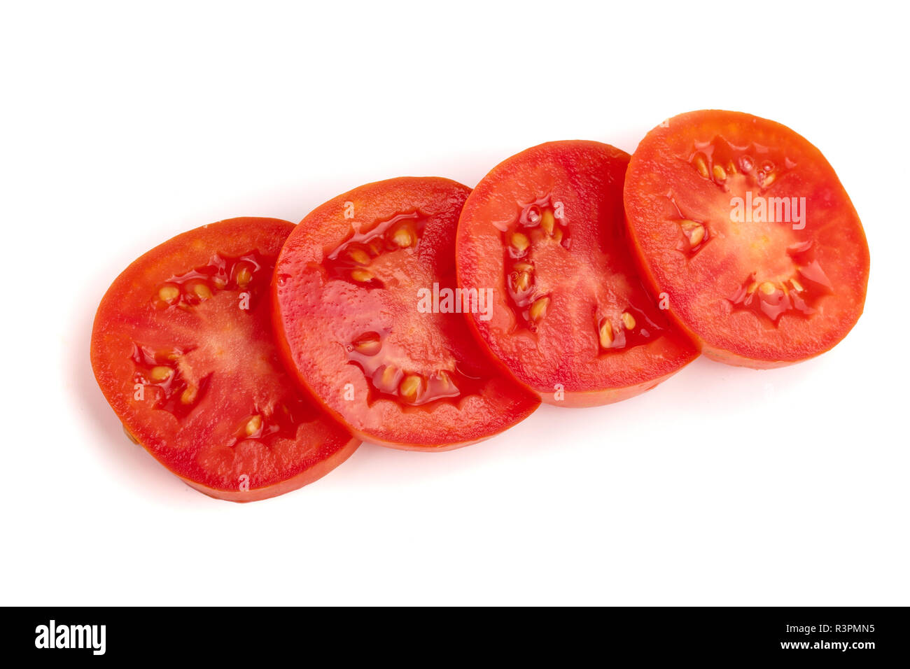 tomato slice isolated on white background. Top view Stock Photo - Alamy