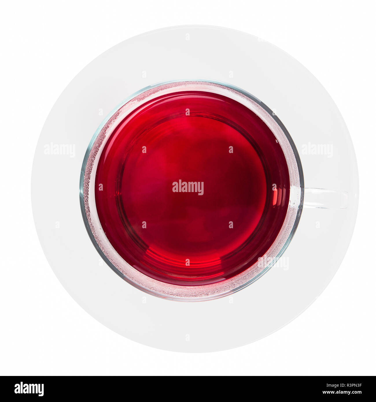 Red tea in glass cup, view from the top Stock Photo - Alamy