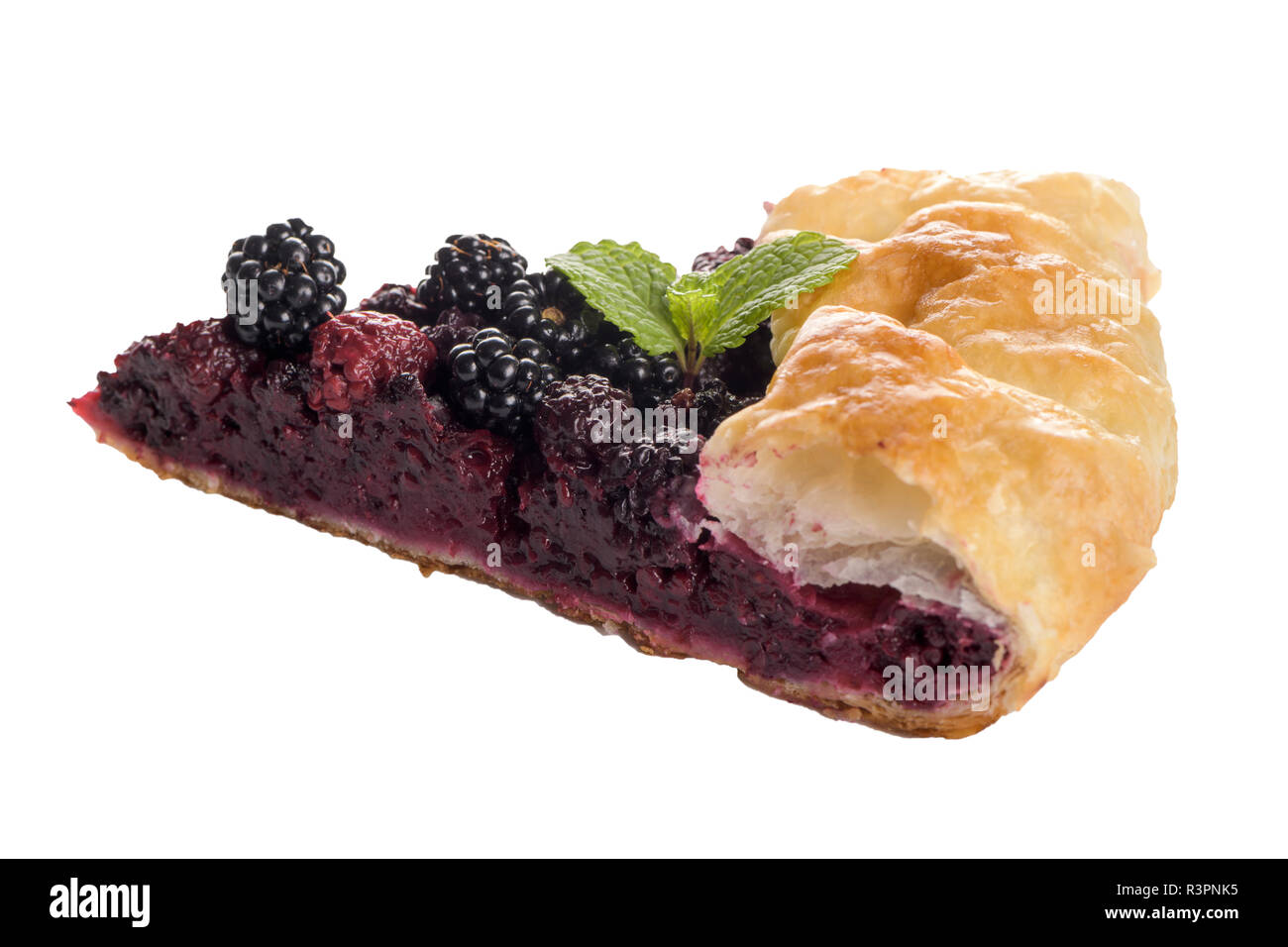 Homemade pie slice isolated on white background Stock Photo - Alamy