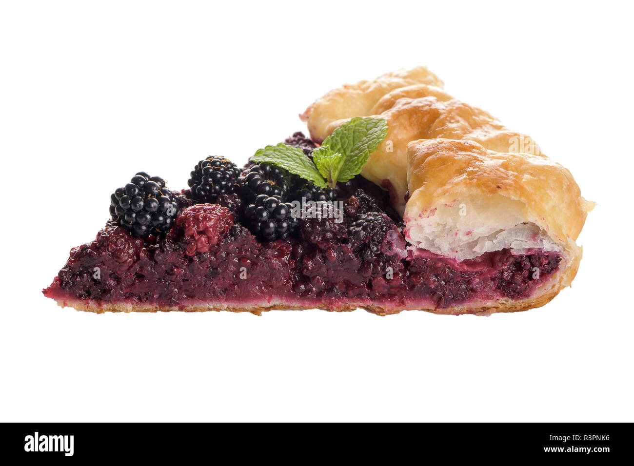 Homemade pie slice isolated on white background Stock Photo - Alamy