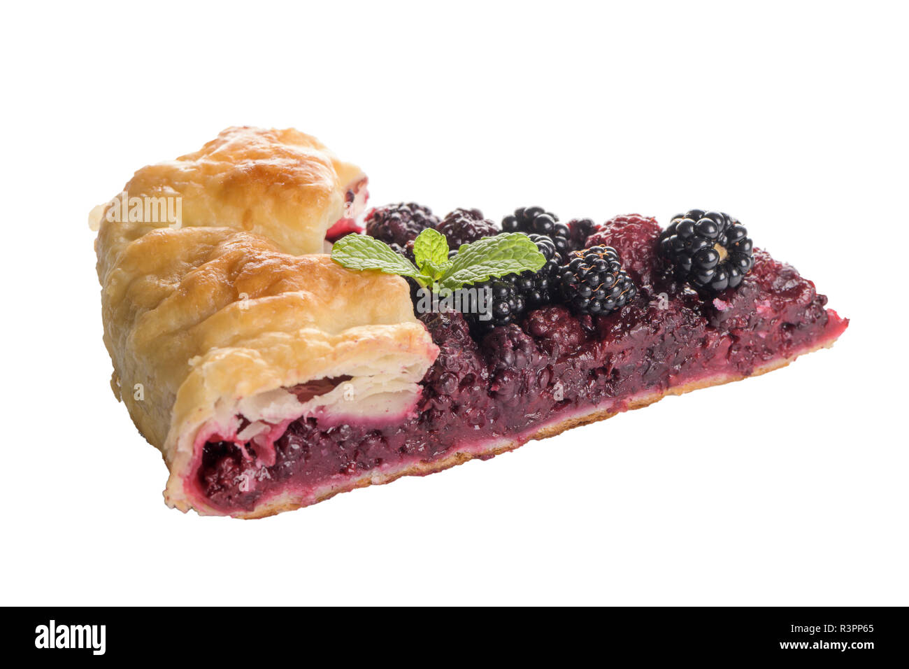 Homemade pie slice isolated on white background Stock Photo - Alamy