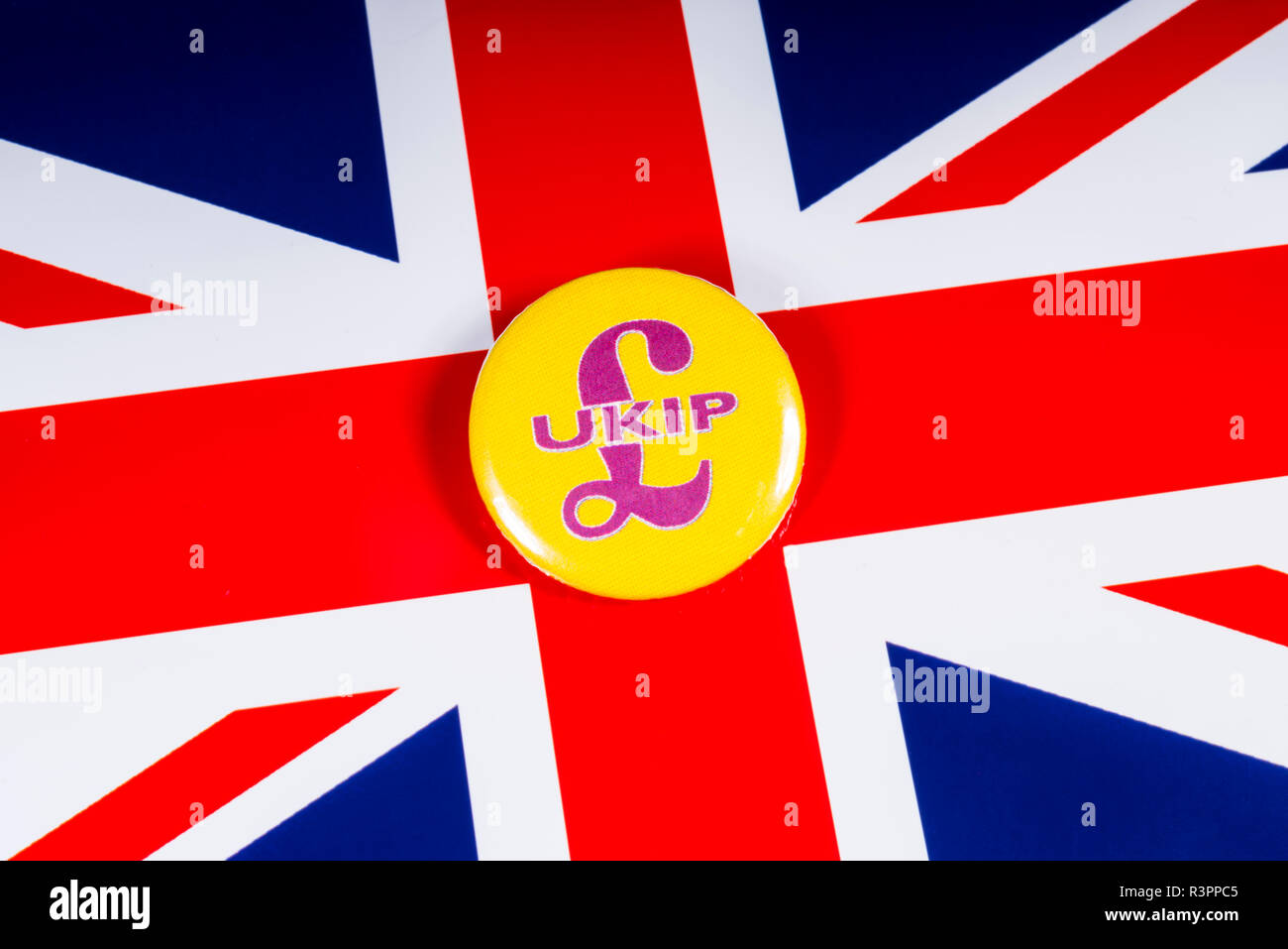 London, UK - November 20th 2018: A UK Independence Party badge ...