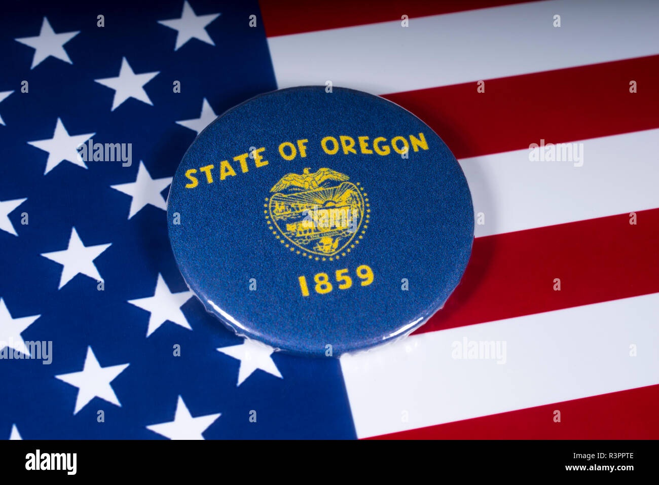 London, UK - November 20th 2018: The symbol of the State of Oregon ...