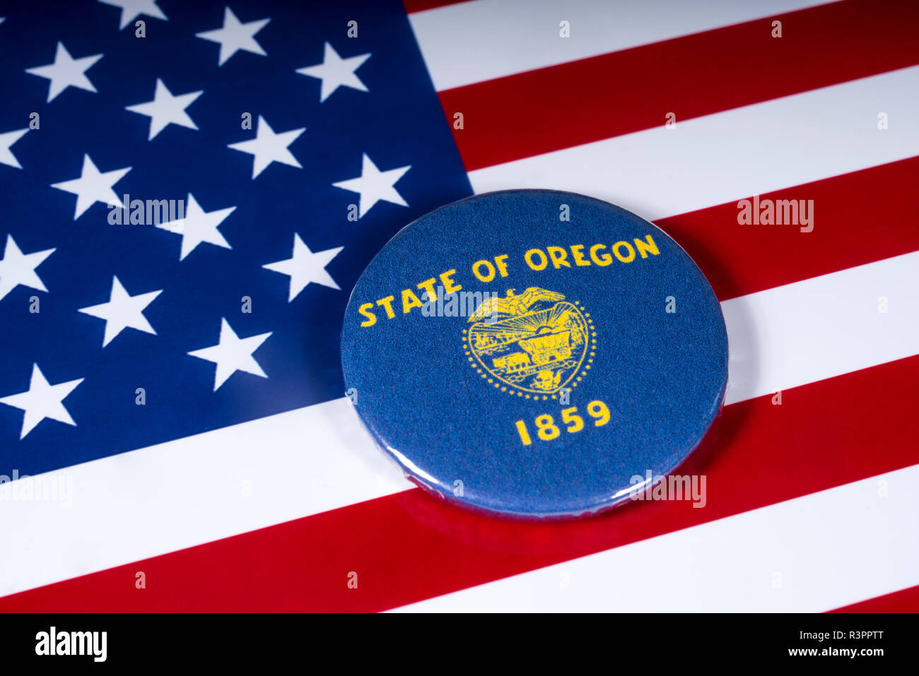 London, UK - November 20th 2018: The symbol of the State of Oregon ...