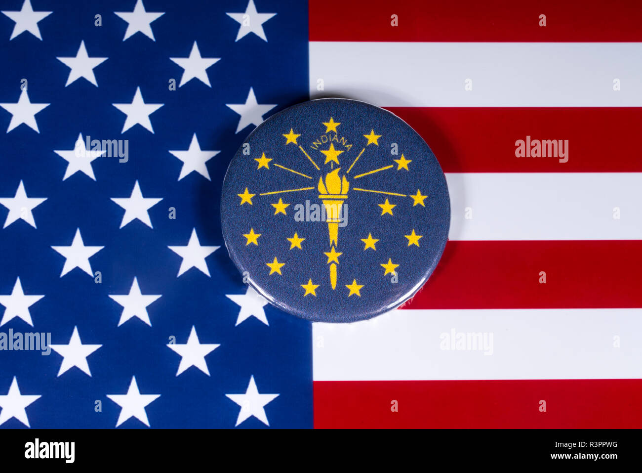 London, UK - November 20th 2018: The symbol of the State of Indiana ...