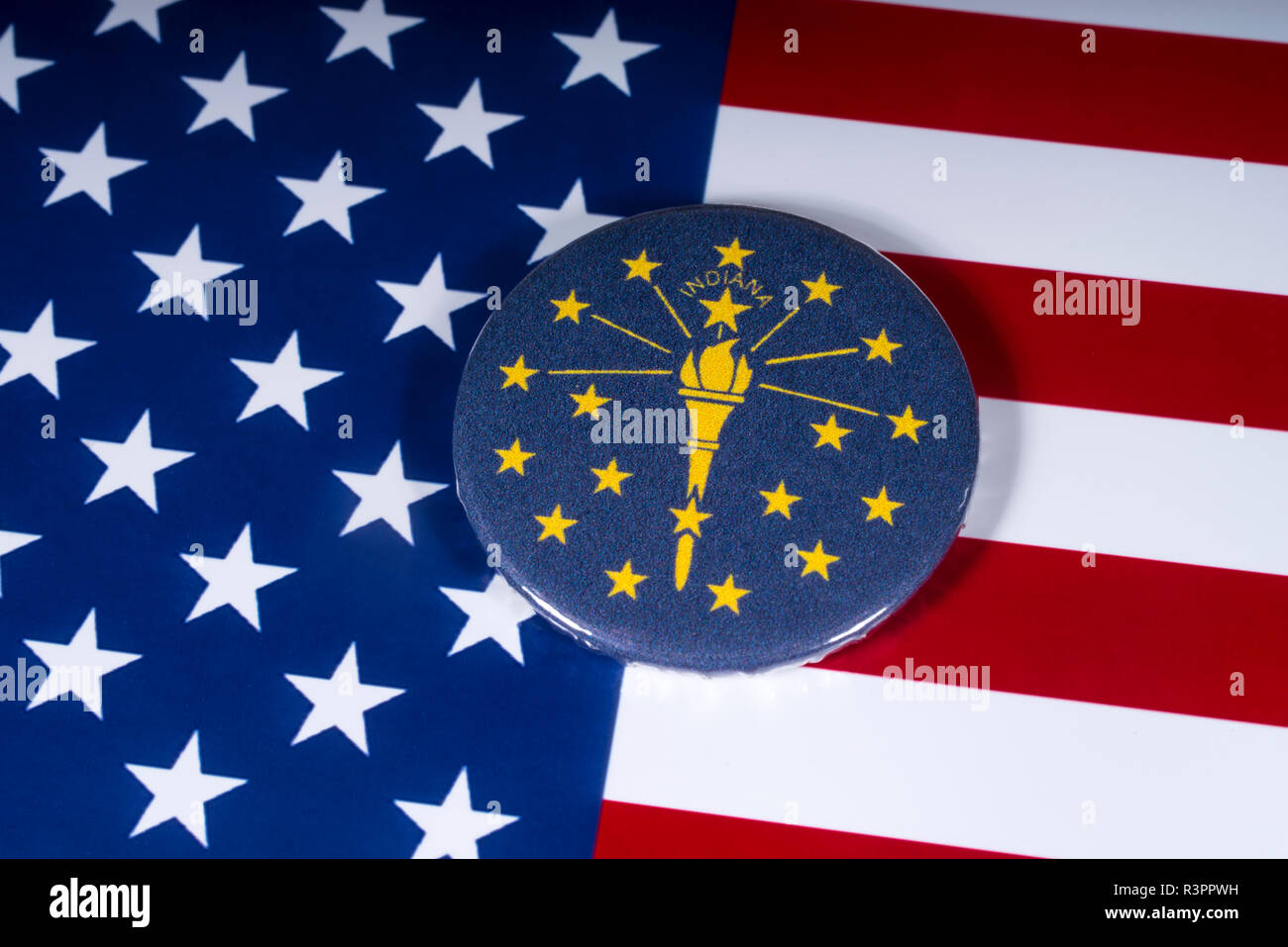 London, UK - November 20th 2018: The symbol of the State of Indiana ...