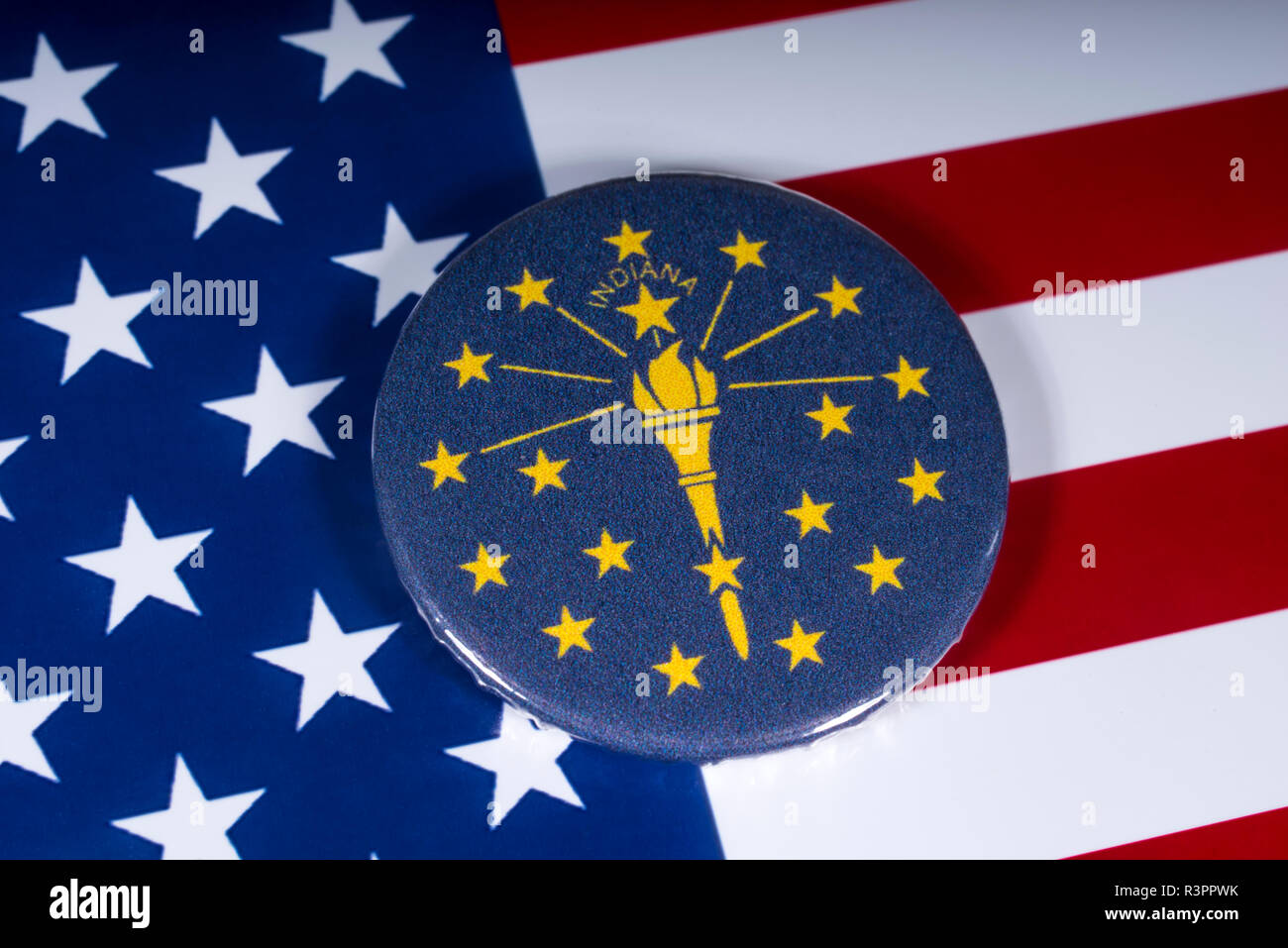 London, UK - November 20th 2018: The symbol of the State of Indiana ...