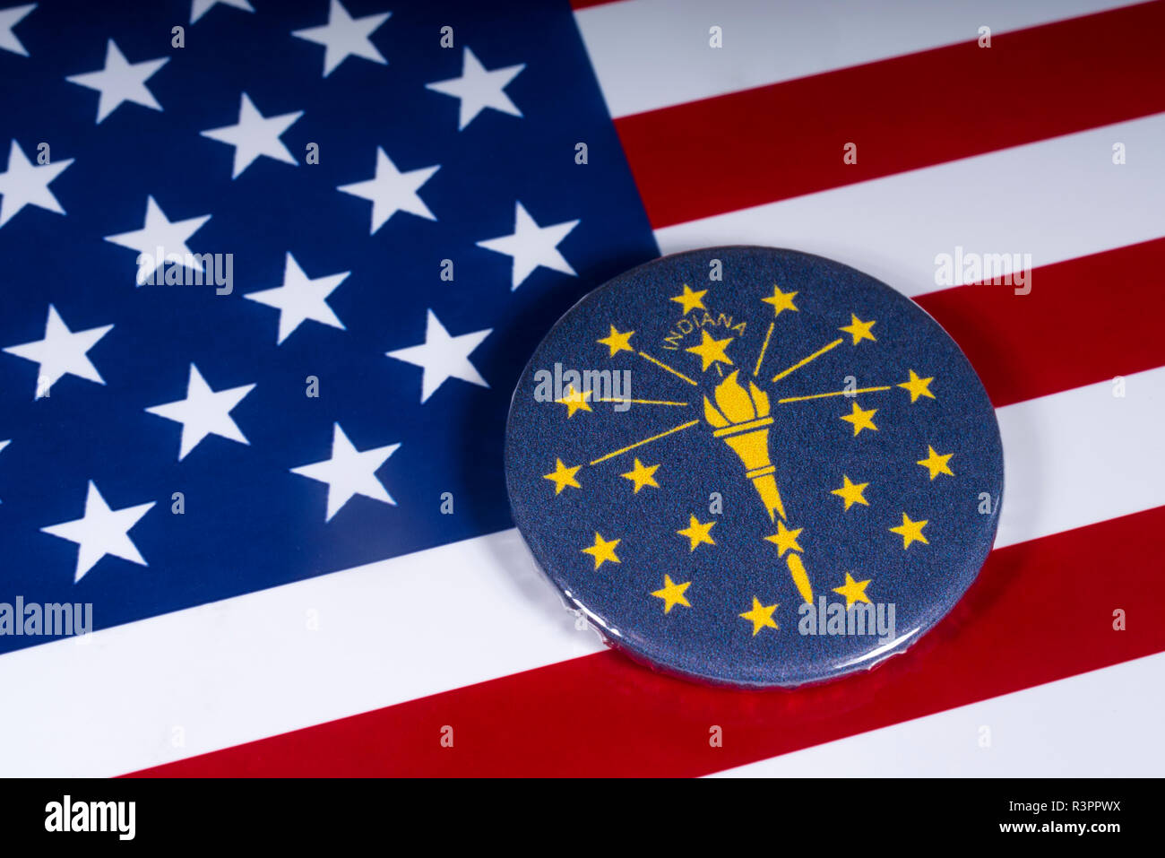 London, UK - November 20th 2018: The symbol of the State of Indiana ...