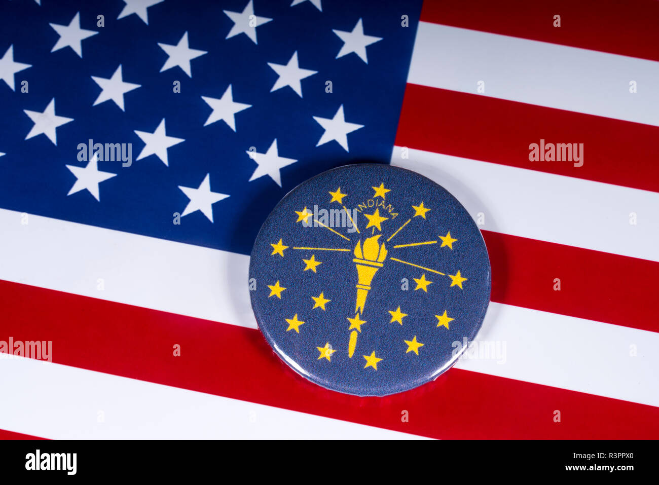 London, UK - November 20th 2018: The symbol of the State of Indiana ...