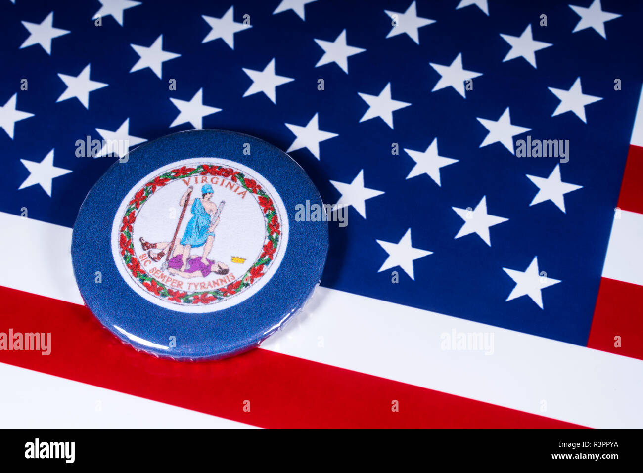 London, UK - November 20th 2018: The symbol of the State of Virginia ...