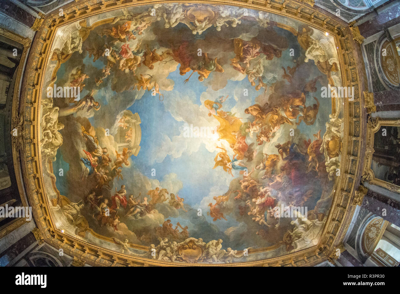 Ceiling mural, Hercules Drawing Room, Palace of Versailles, France ...