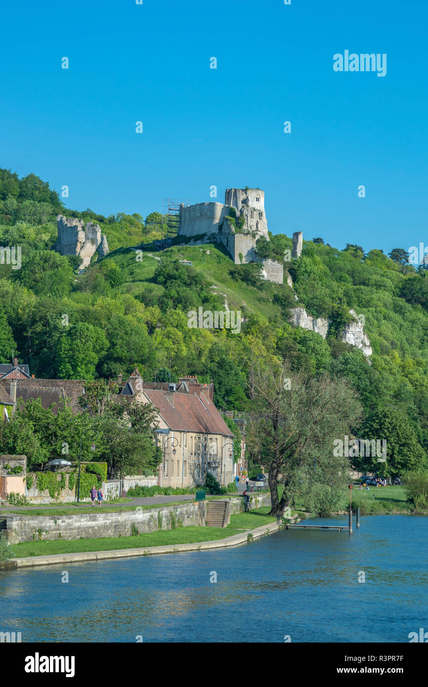 Richard The Lion Heart fortress, Les Andelys, Normandy, France Stock ...