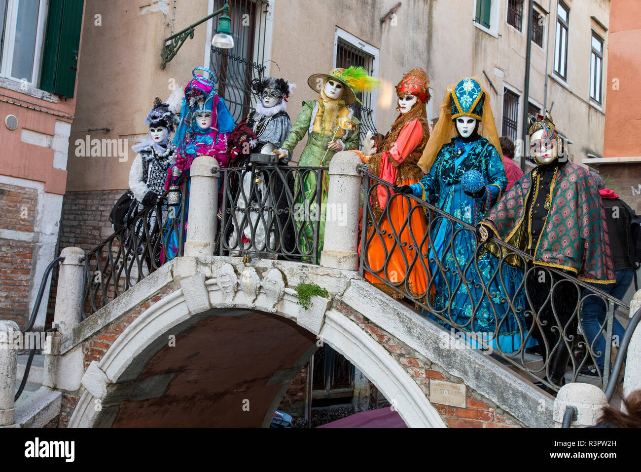 Venice, Italy. Carnival with models dressed in costumes and masks Stock ...