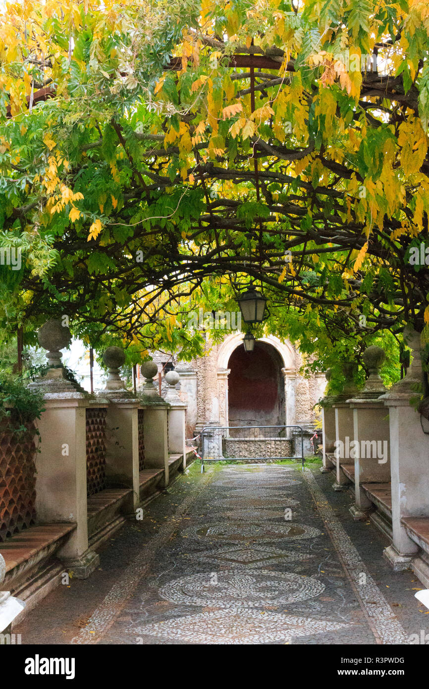 Italy, Lazio, Tivoli. Villa d'Este, UNESCO World Heritage Site. Covered ...