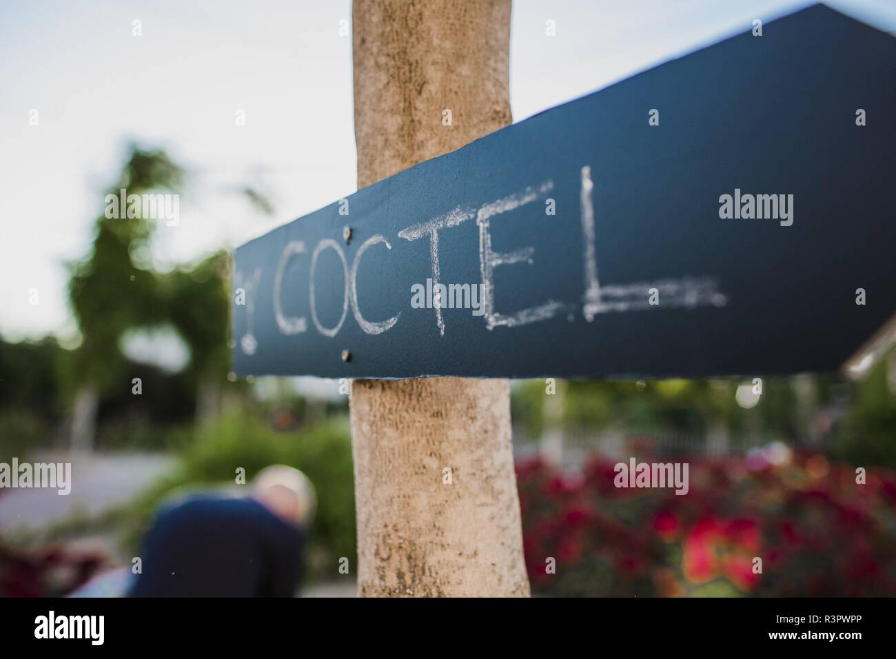Wooden signposts at events and weddings Stock Photo - Alamy