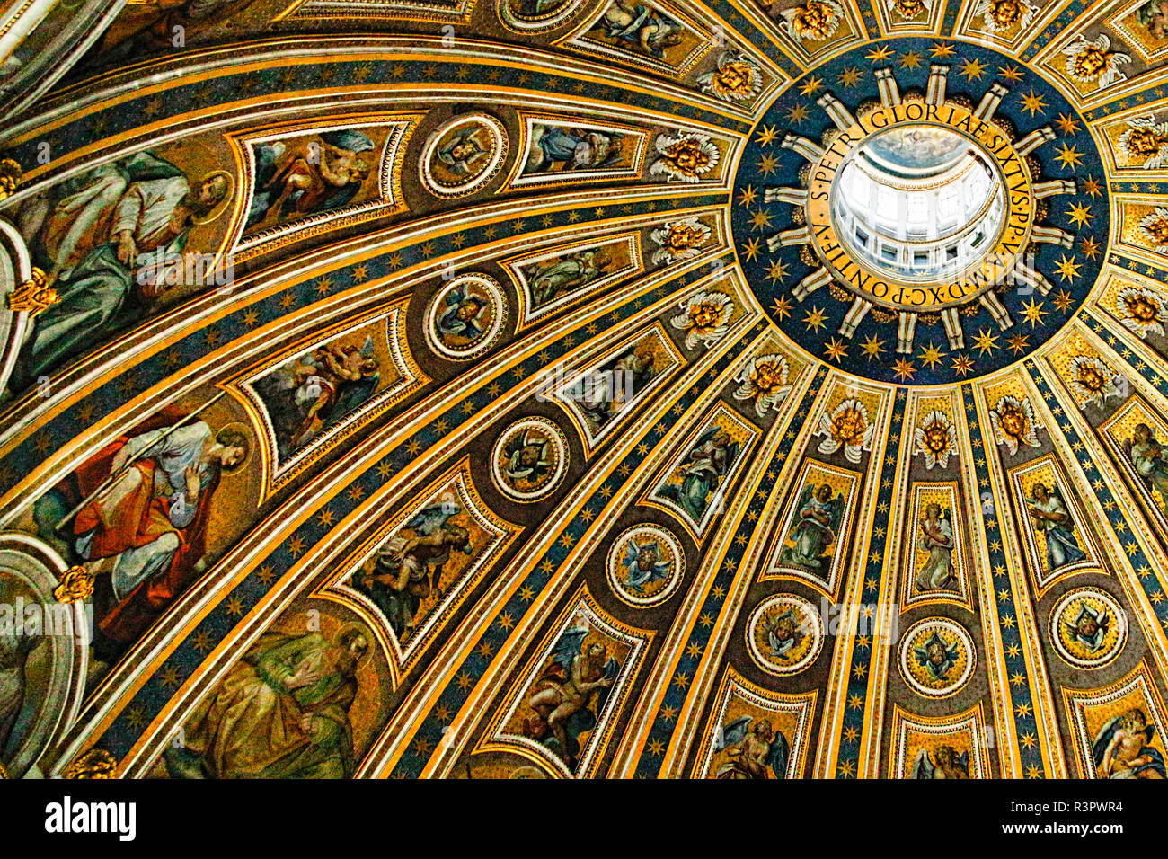 Vatican City, Italy, Ceiling of Dome, St. Peter's Basilica Stock Photo ...