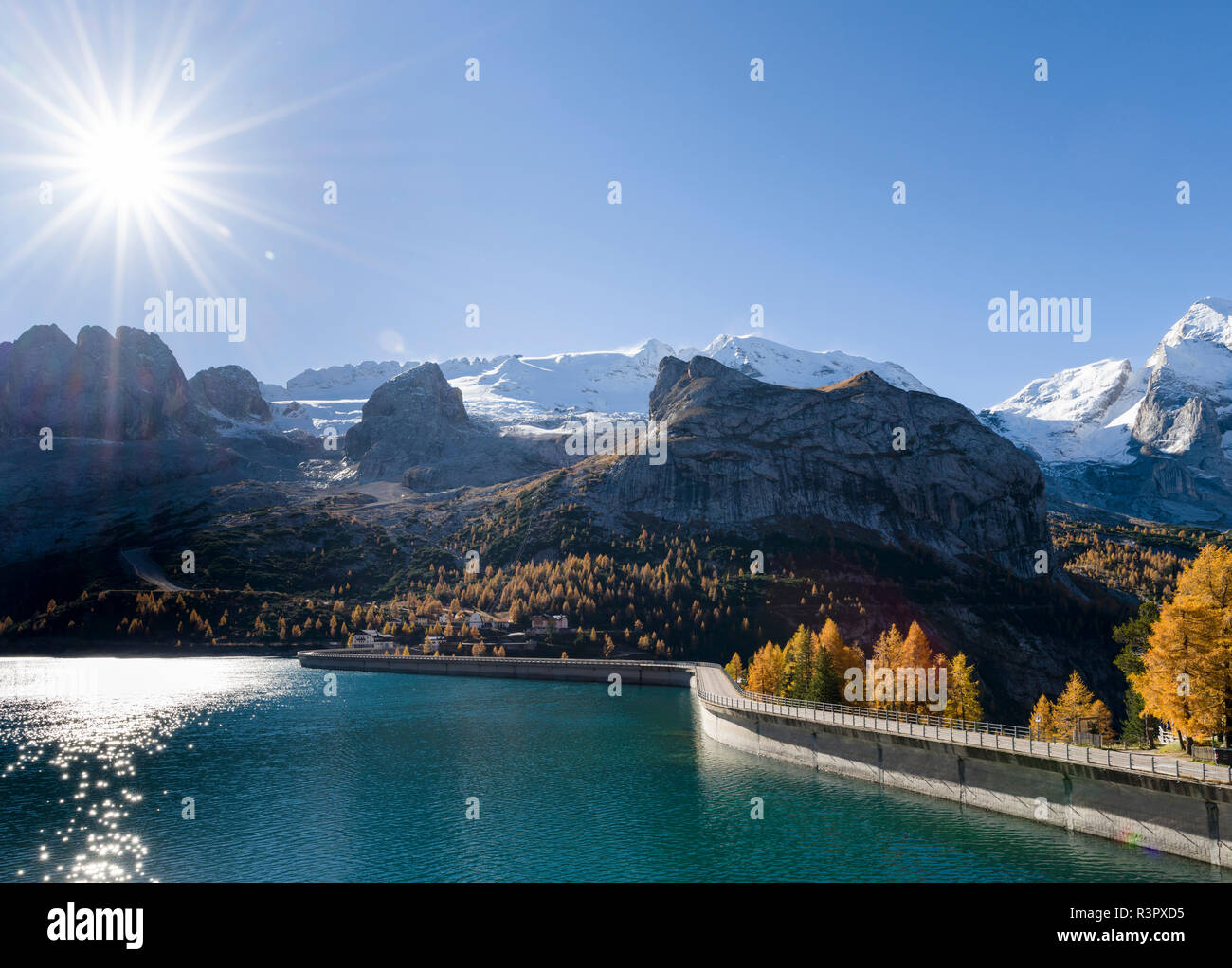 Marmolada mountain range in the Dolomites. Mount Marmolada is one of ...
