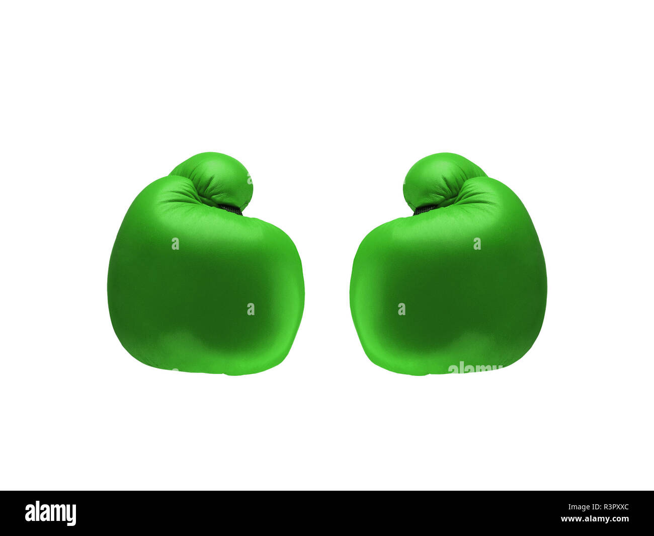 Green boxing gloves Stock Photo - Alamy