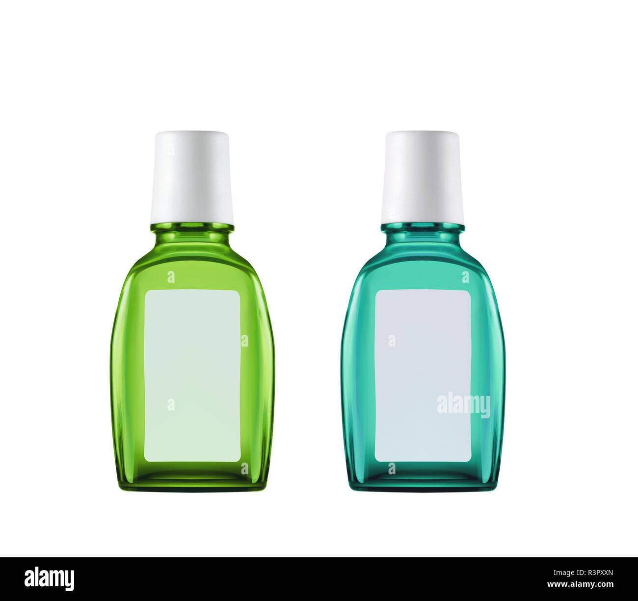 Two plastic bottles isolated on white Stock Photo - Alamy