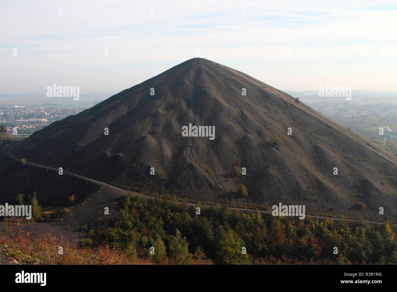 One of the two largest slag heaps in Europe, the twin heaps of Loos-en ...