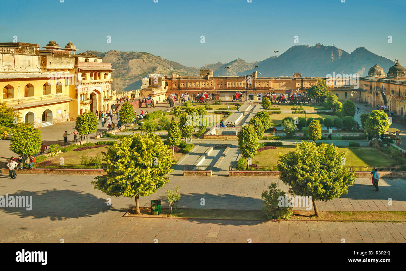 Courtyard of amber fort rajasthan india hi-res stock photography and ...